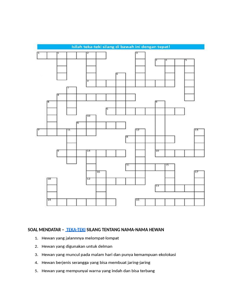 Kelas 3 - Ipa Soal Mendatar | PDF