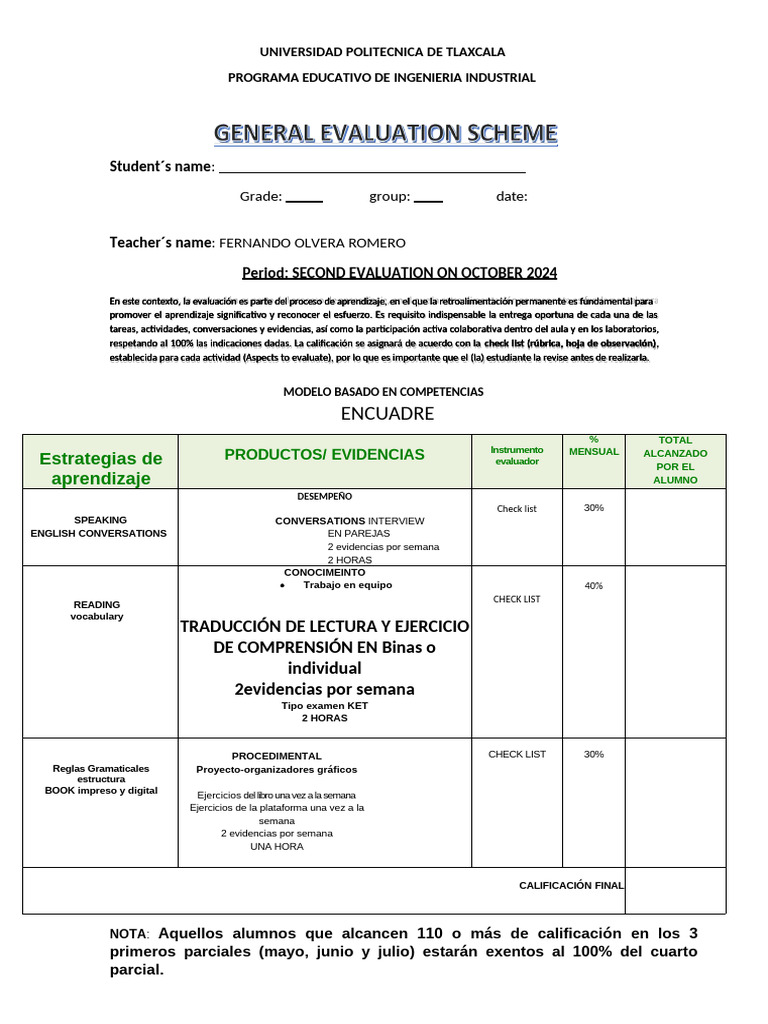 SECOND Evaluation 4 Tos OCTOBER 2024 | PDF