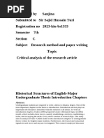 Understanding the CARS Model in Research | PDF | English As A Second Or ...