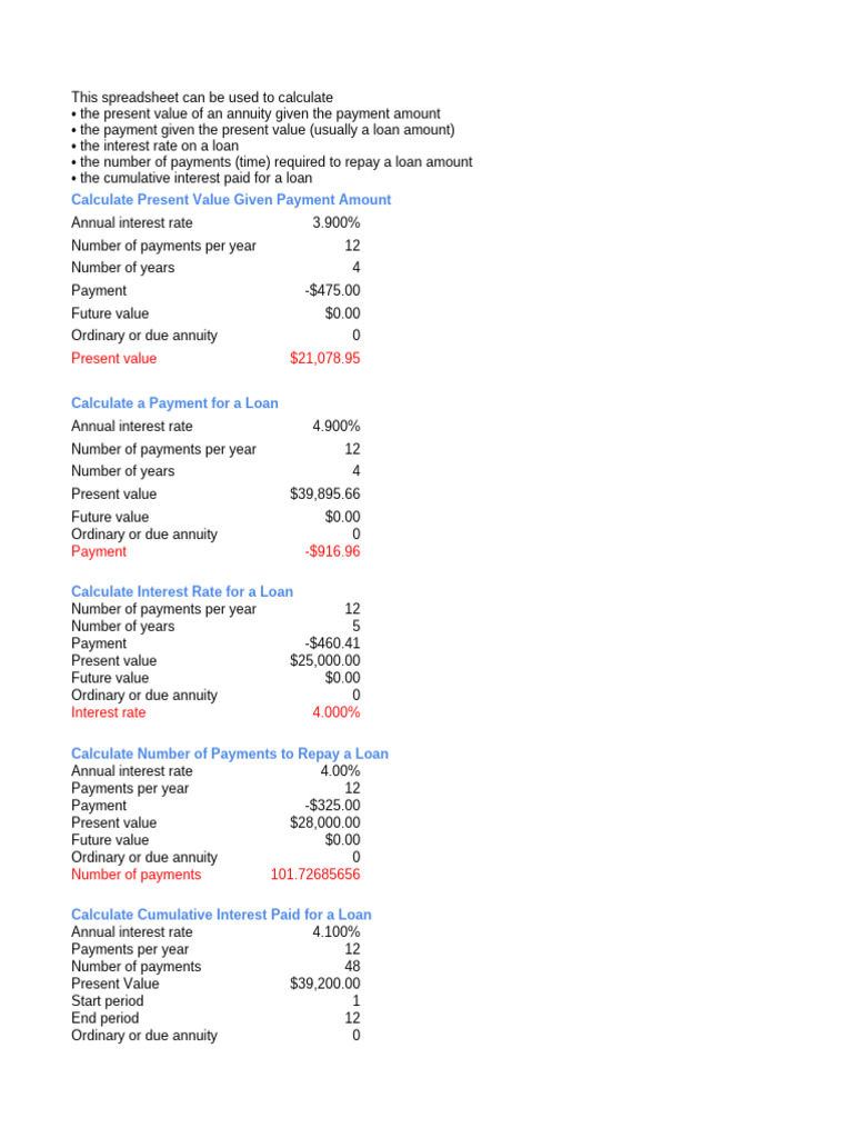 Present Value of Annuity Formula | PDF