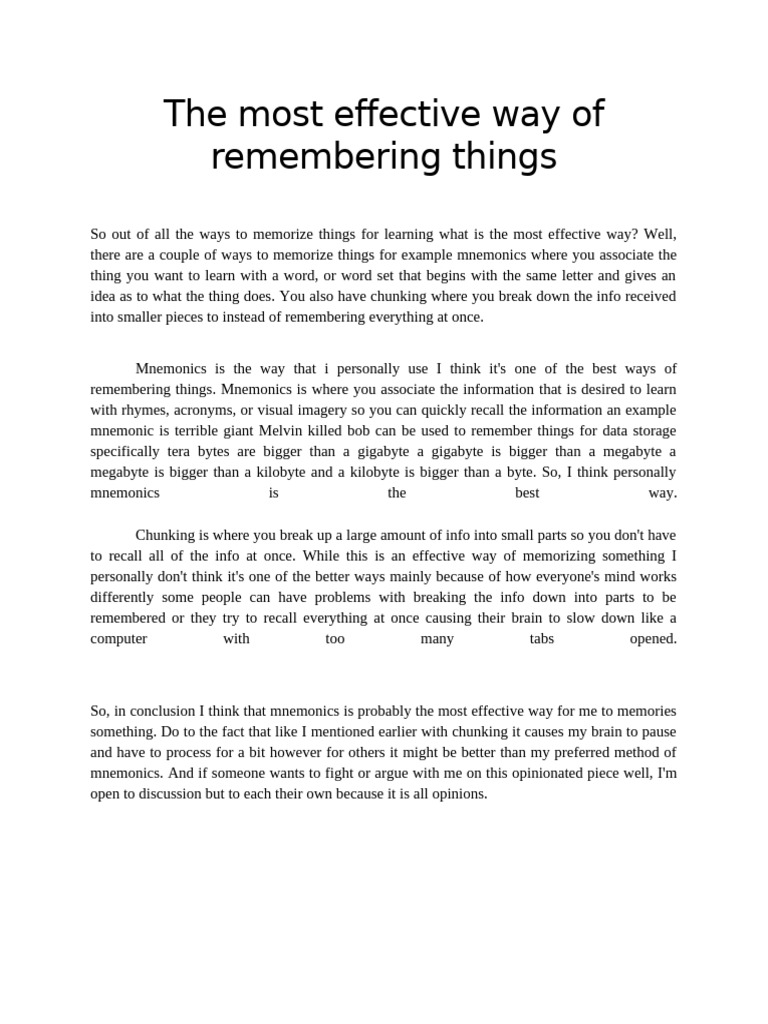 Remembering Things | PDF