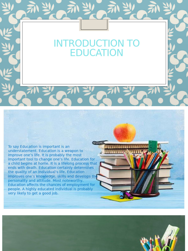 Introduction To Education | PDF