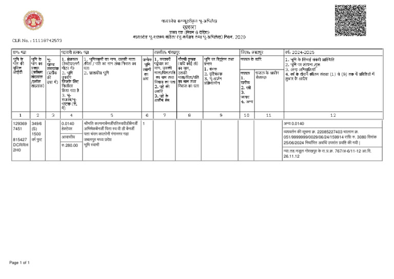 Khasra 2024-2025 | PDF