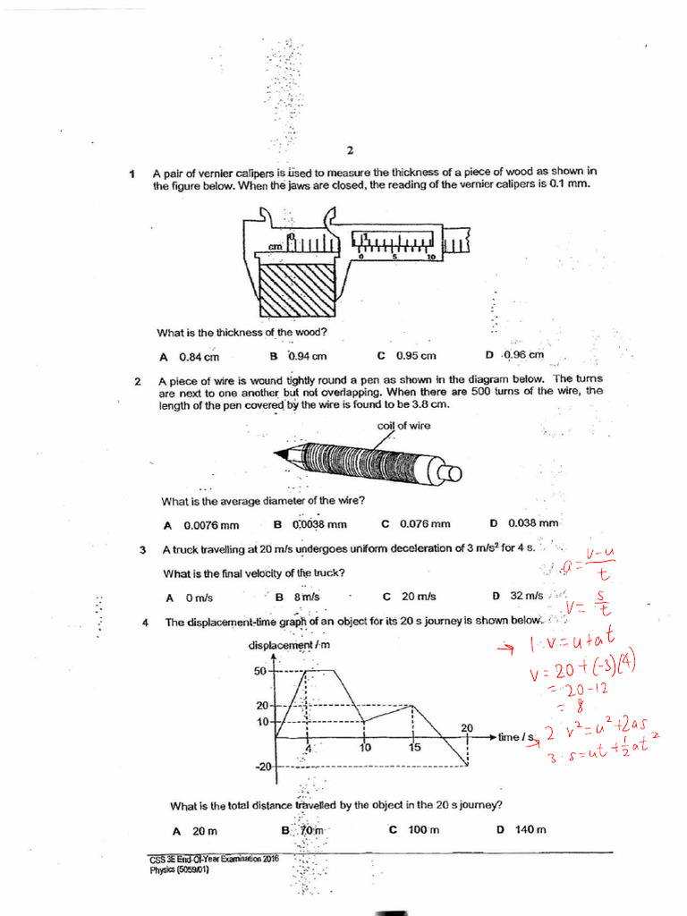 2016 Sec 3 Pure Physics SA2 Coral Secondary School (1) 3 | PDF