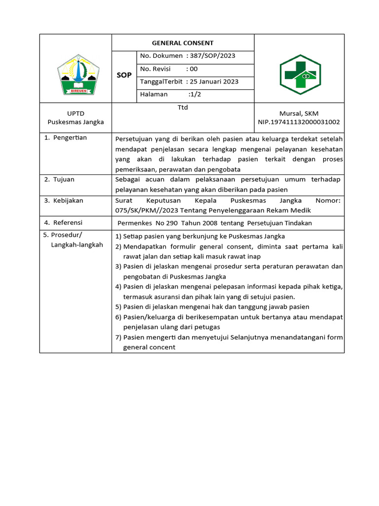 D. SOP GENERAL CONSENT | PDF | Science & Mathematics