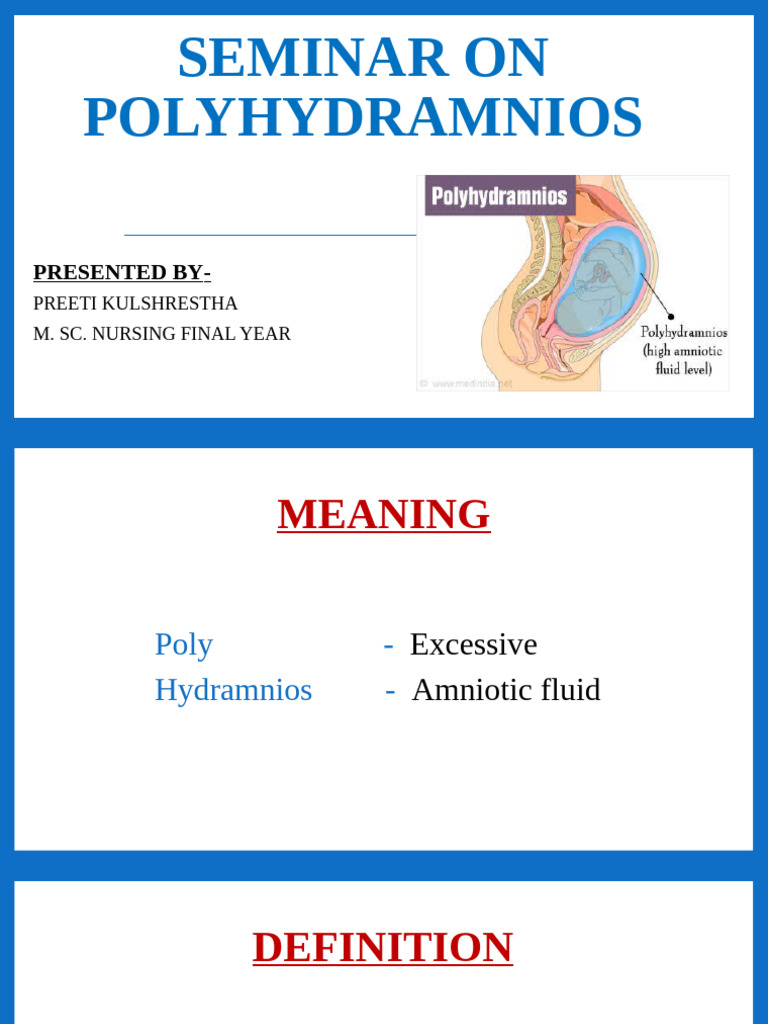 Seminar On Polyhydramnios | PDF | Pregnancy | Childbirth