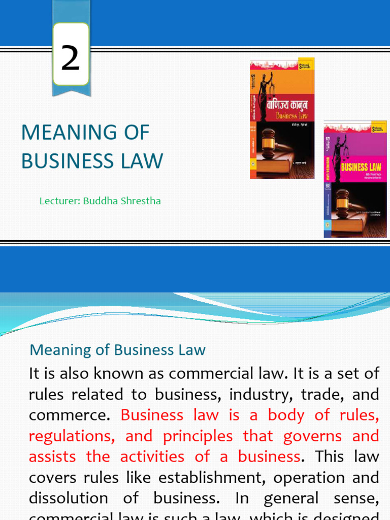 Unit 2 Meaning of Business Law | PDF