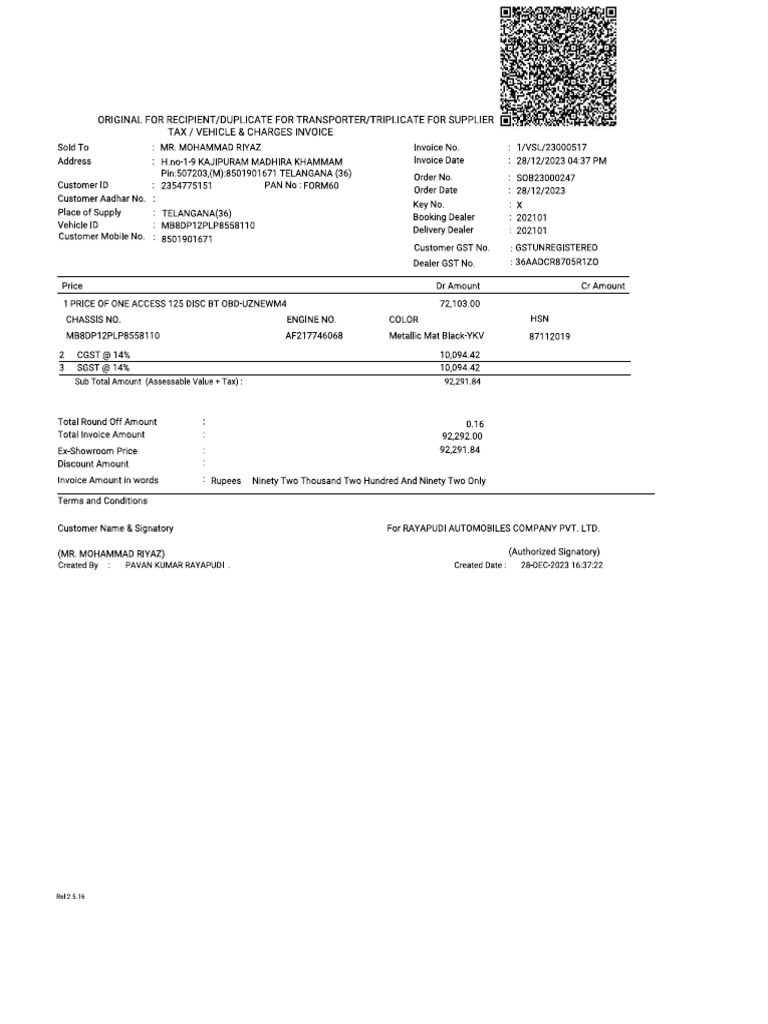 MD Riyaz Inv | PDF