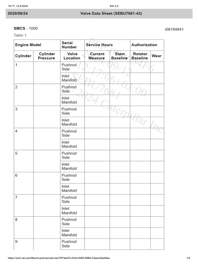 Valve Data Sheet - G3516-20 | PDF