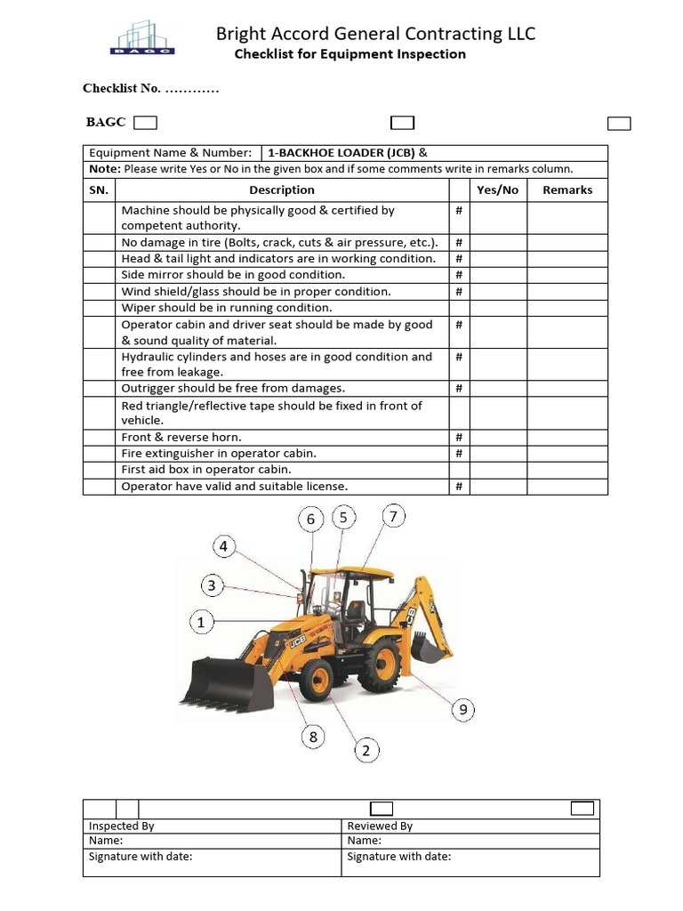 Checklists For All Construction Equipment | PDF
