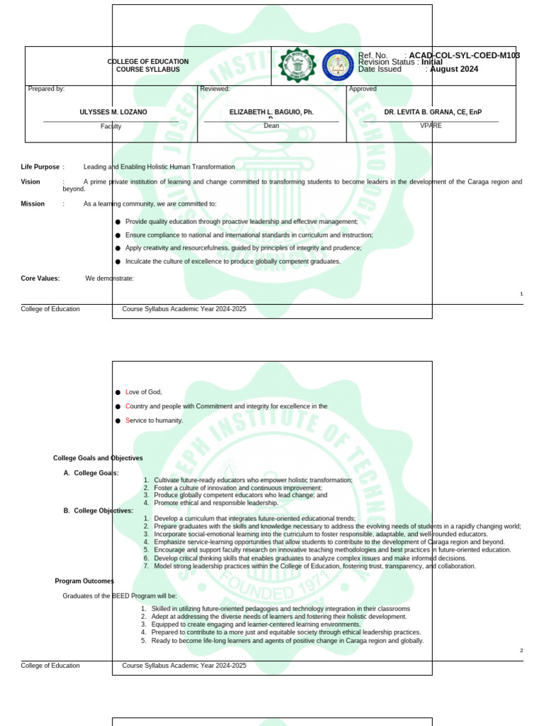 M103 Plane and Solid Geometry Course Syllabus Rev. 02 | PDF | Geometry ...