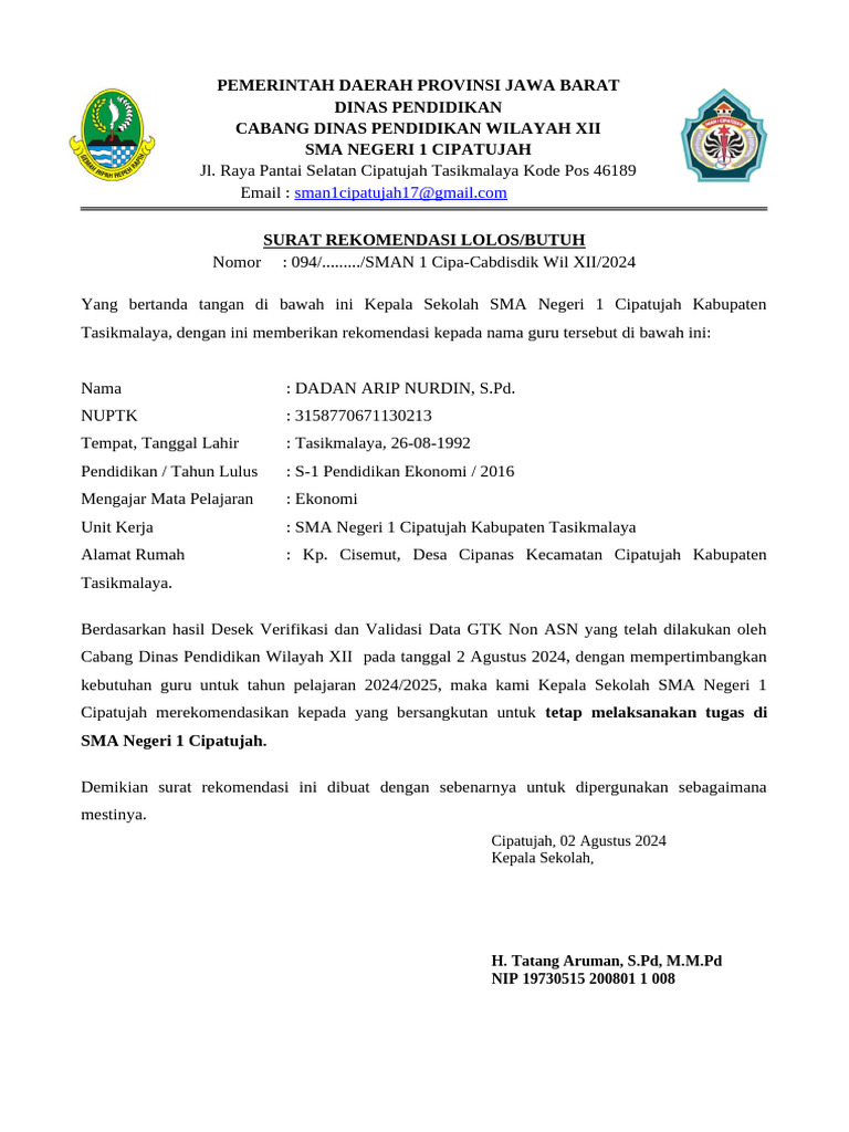 Rekom Pa Dadan 1 | PDF