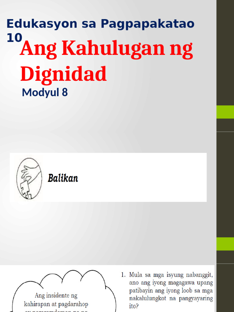 Values Ed - Modyul 8 | PDF