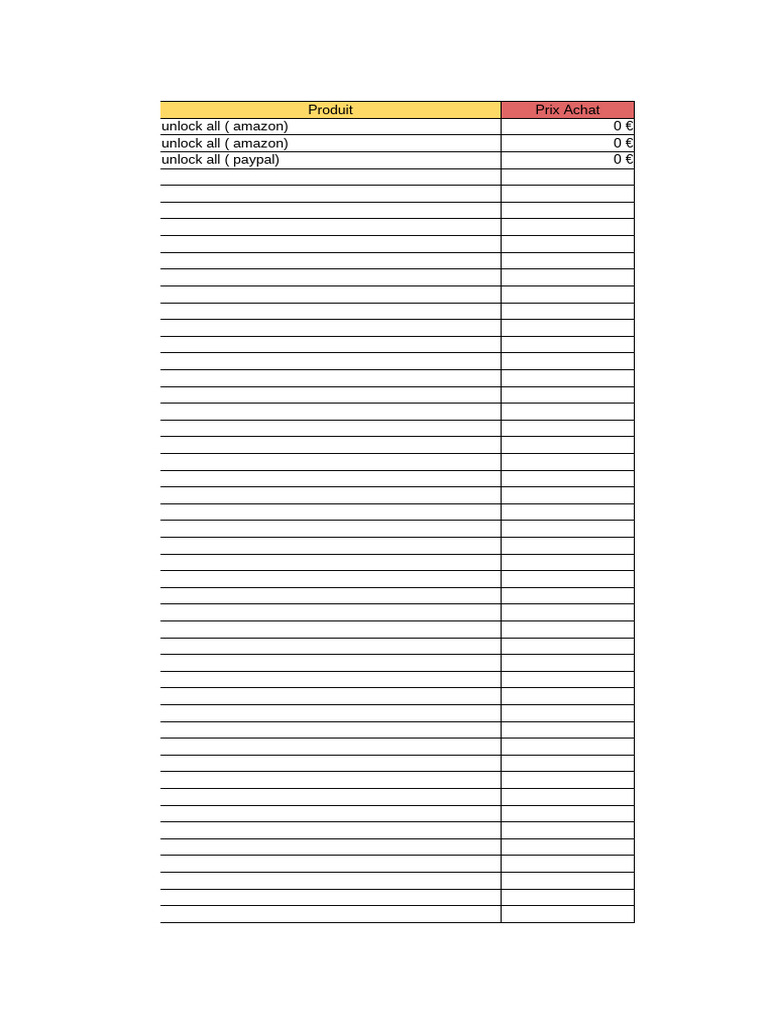 Tableur VintEvo | PDF