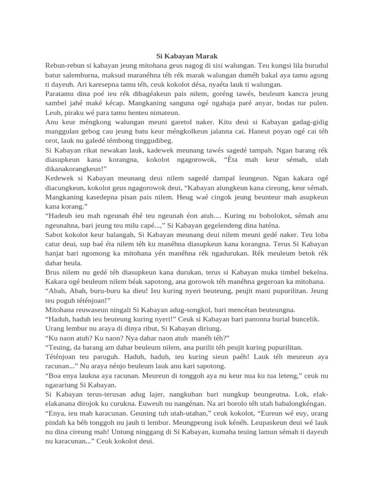 Dongeng Si Kabayan Marak | PDF