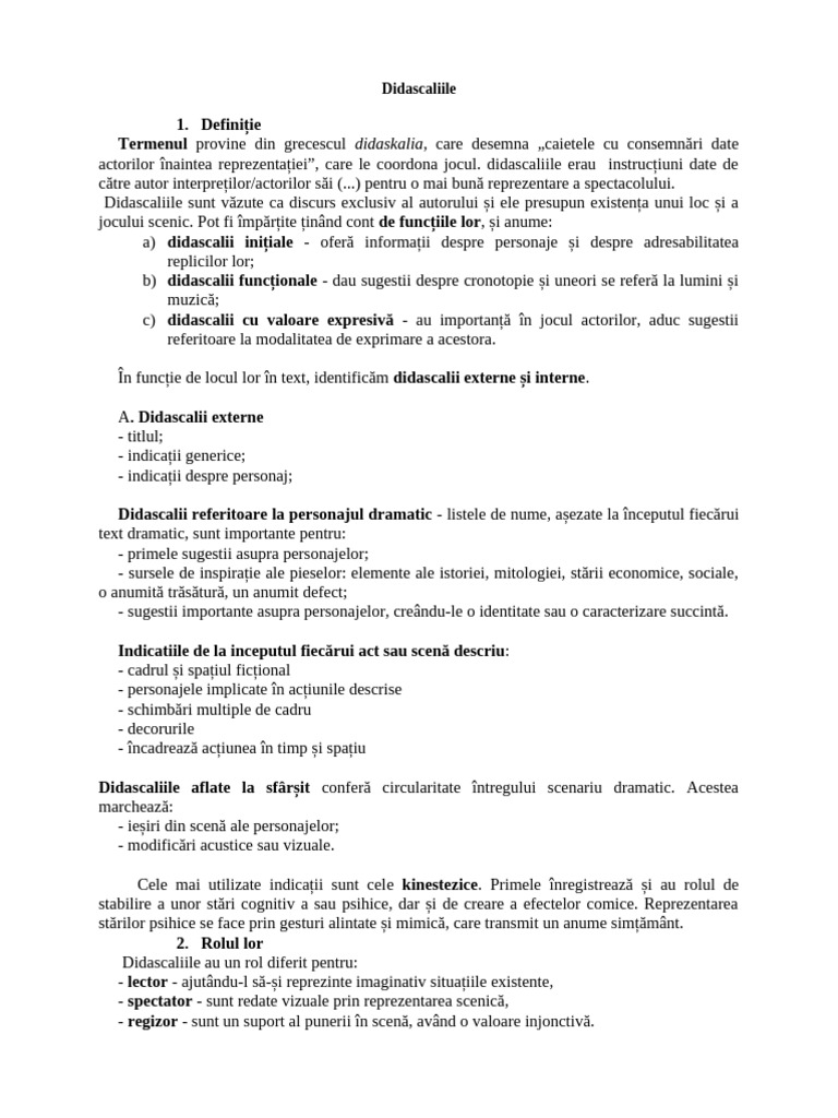 Didascaliile | PDF