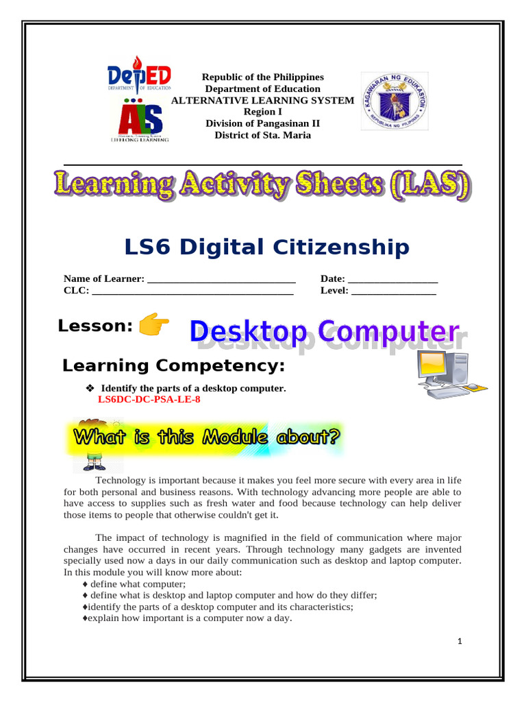 LS6 LAS Desktop Computer | PDF
