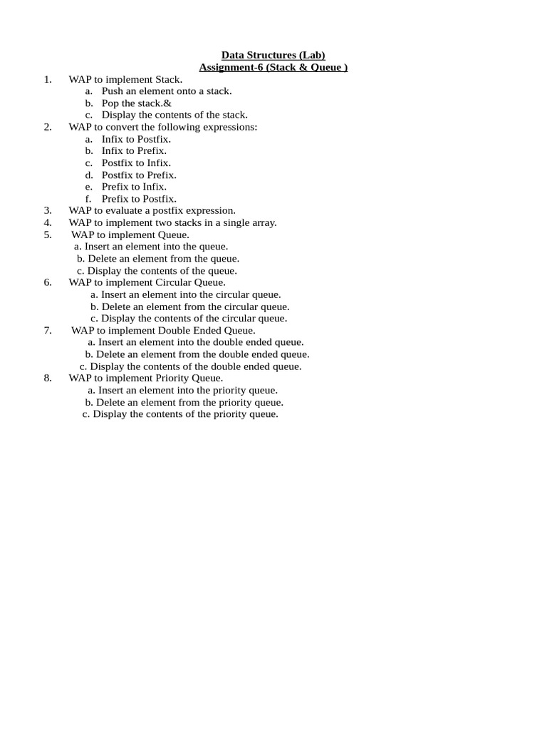 Stack and Queue Implementation Lab | PDF | Teaching Methods & Materials | Technology & Engineering