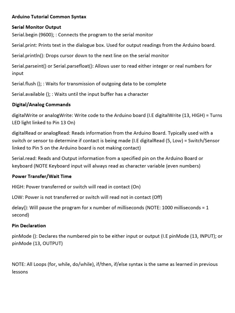 Arduino Tutorial | PDF
