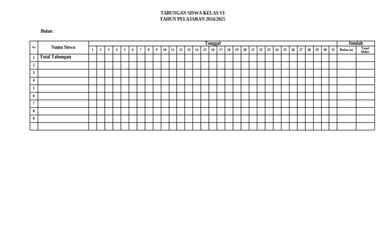 Format - Tabungan - Salin | PDF