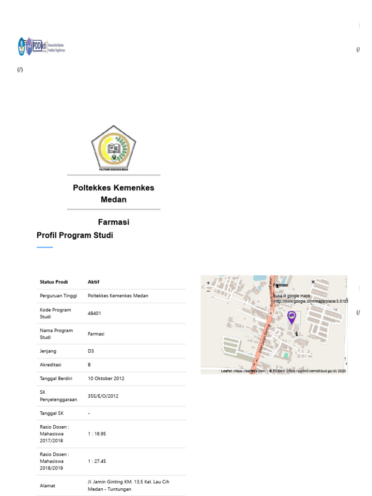 PDDikti - Pangkalan Data Pendidikan Tinggijur Poltekkes Kemenkes Medan Jurusan Farmasi | PDF