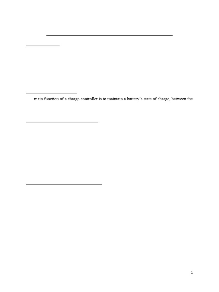 Unit 5.3 Charge Controllers-1 | PDF