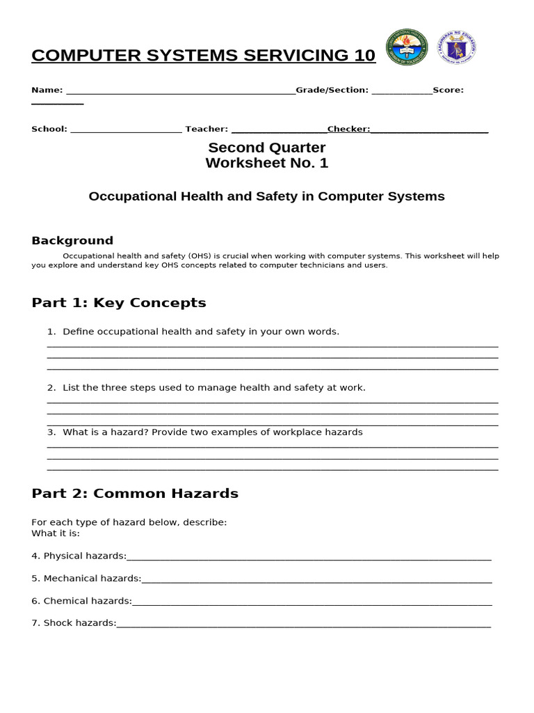 Grade Level 10 - Inquiry Worksheet | PDF