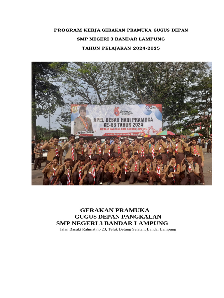 Program Kerja Pramuka 2024 | PDF
