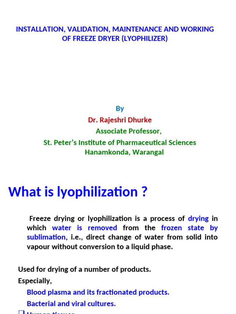 Final Freeze Drying | PDF