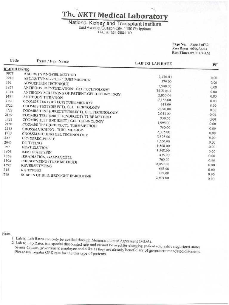 LTL Pricelist NKTI | PDF