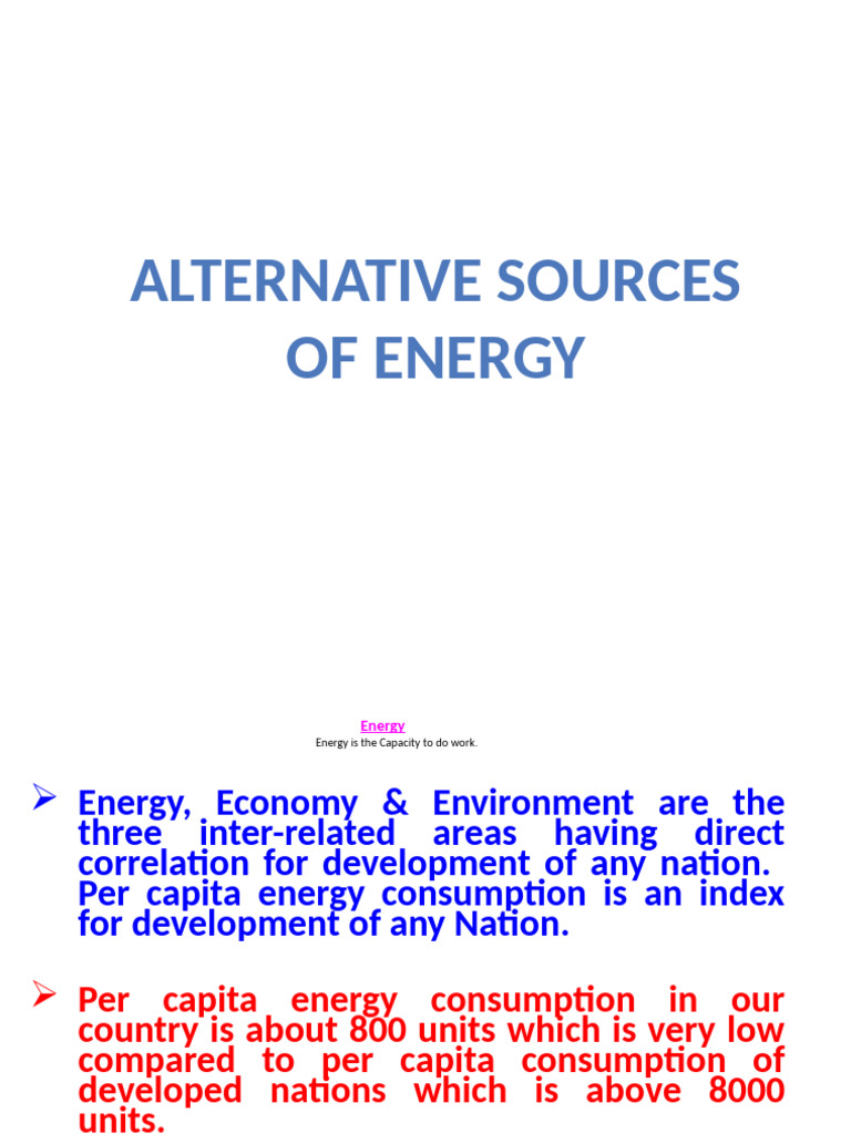 Alternative Sources of Energy | PDF