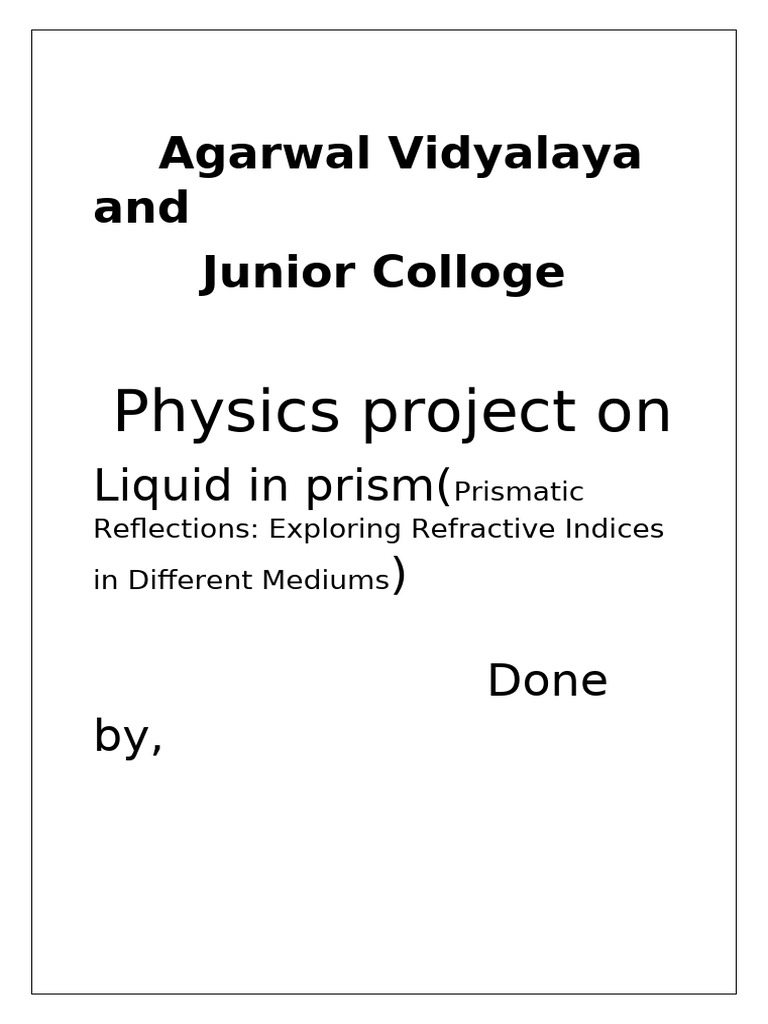 Physics Project | PDF