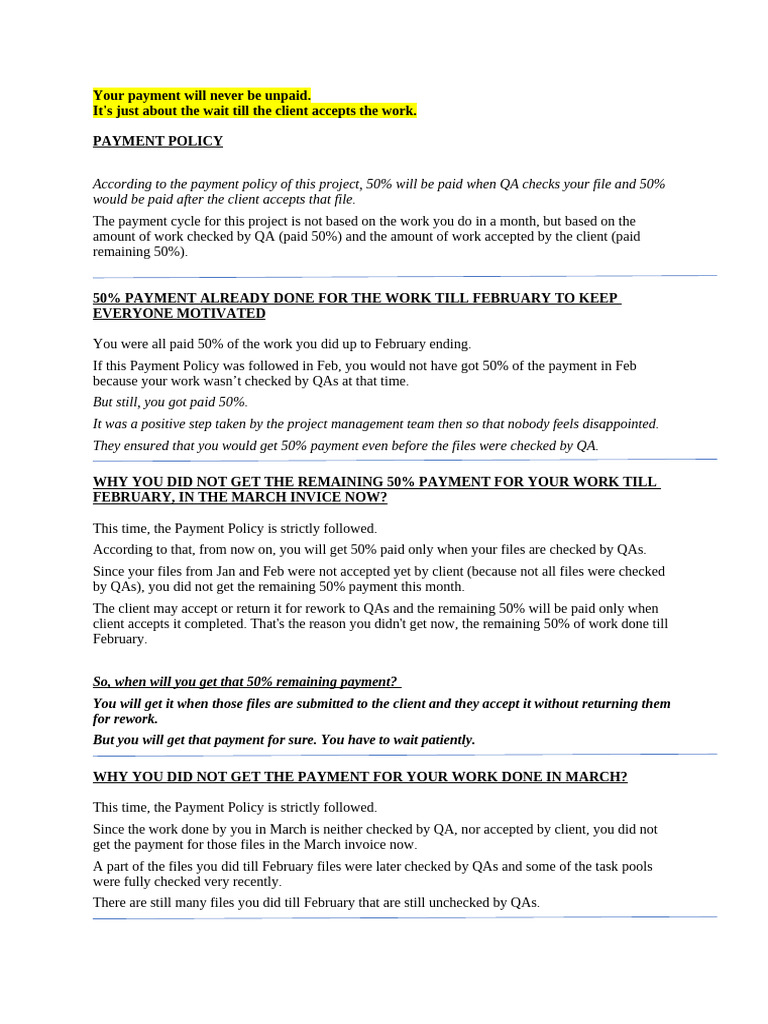Explanation of Payment | PDF