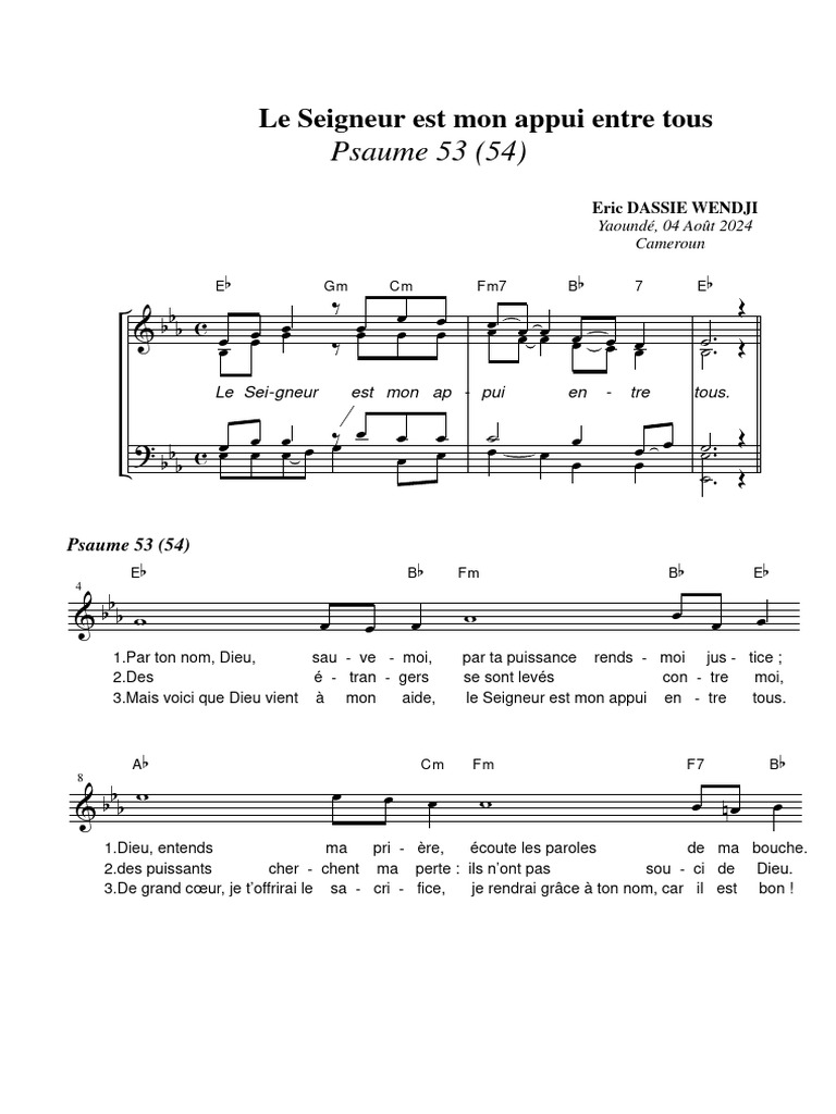 Psaume 53 (54) Le Seigneur Est Mon Appui Entre Tou - 240916 - 151058 | PDF