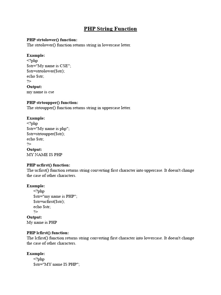 PHP String Function | PDF