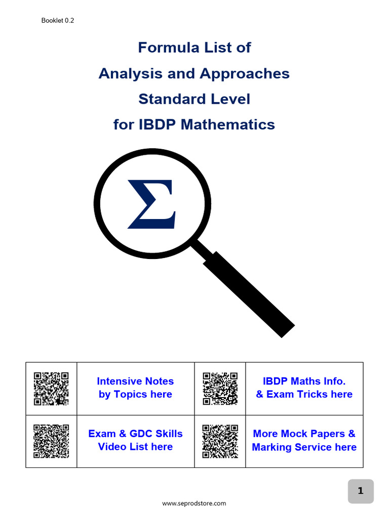 AA SL Formula Book | PDF