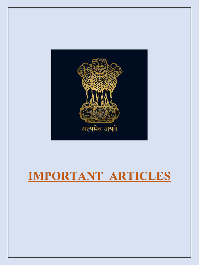 Important Articles | PDF