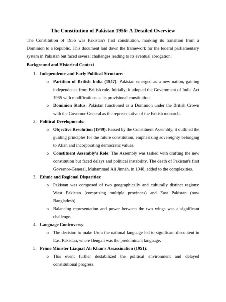Pakistan's First Constitution of 1956 | PDF | Pakistan | Political Science
