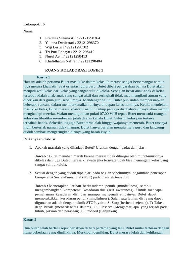 Ruang Kolaborasi Topik 1 | PDF