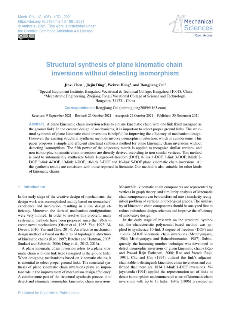 Chen Et Al. - 2021 - Structural Synthesis of Plane | PDF