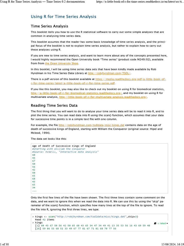 Useful Timeseries R | PDF | Errors And Residuals | Forecasting