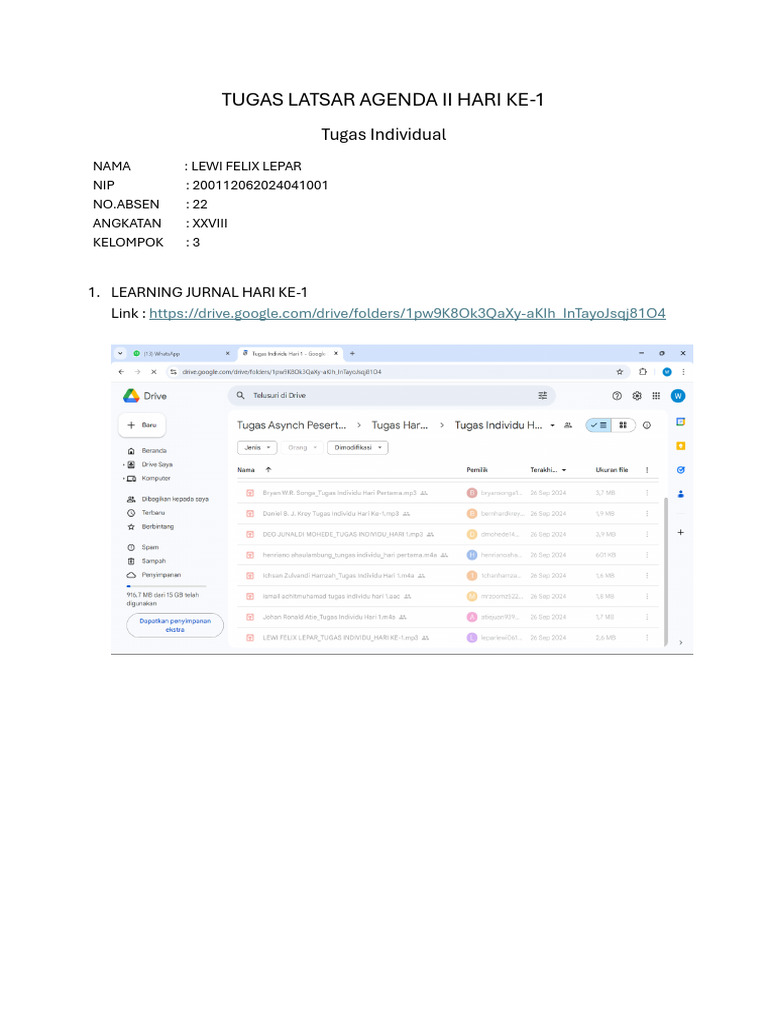 Tugas Latsar Agenda Ii Hari Ke-1 | PDF