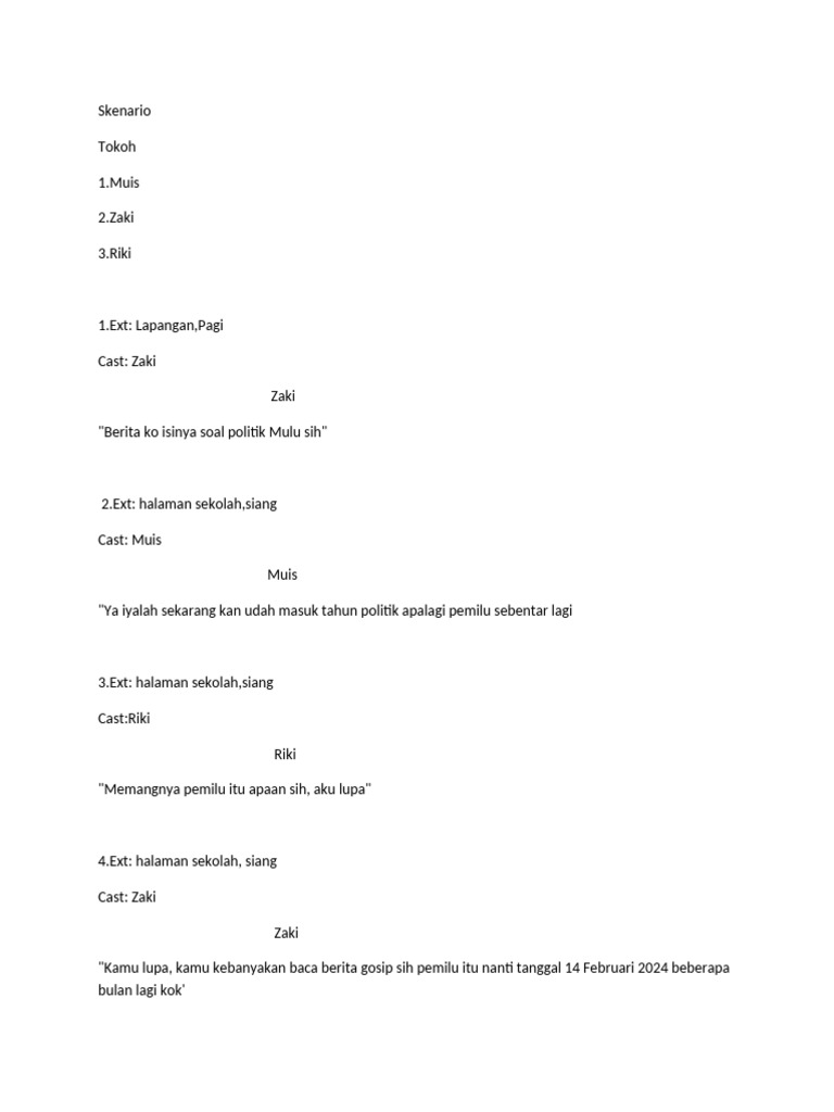 Skenario Klompok Zaki | PDF