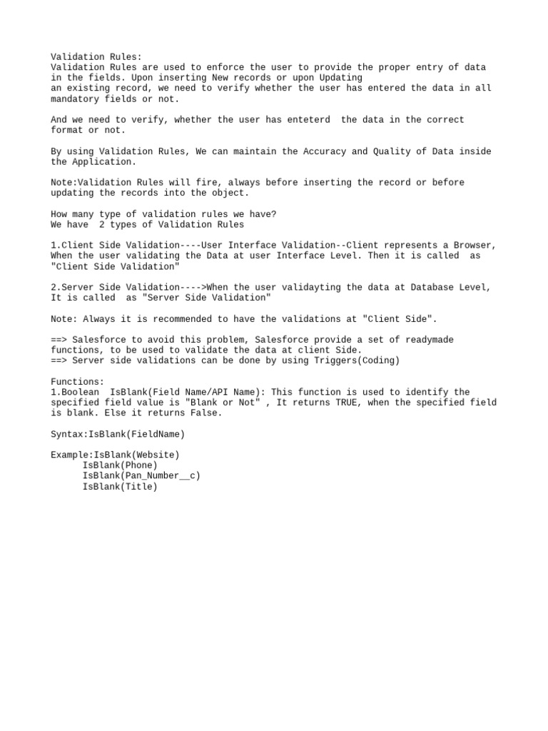 SFDC CRM Validation | PDF