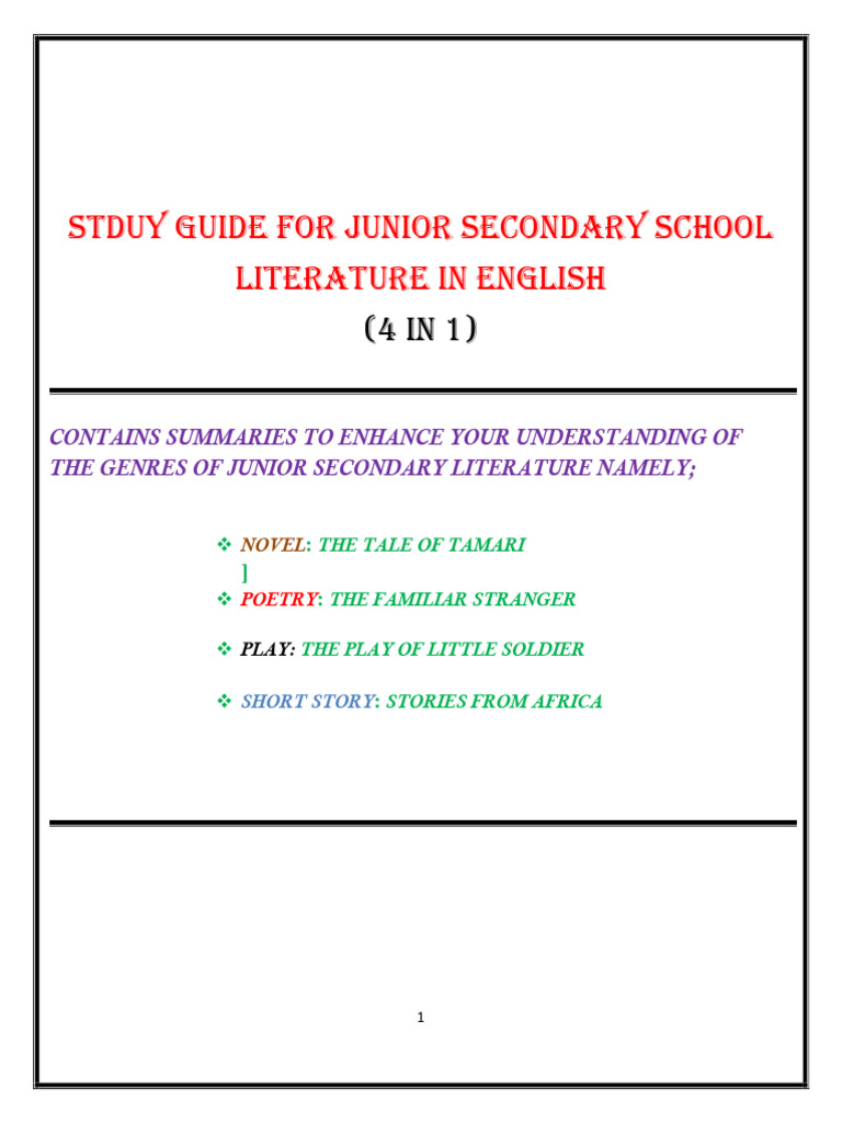 English Literature JCE Notes | PDF