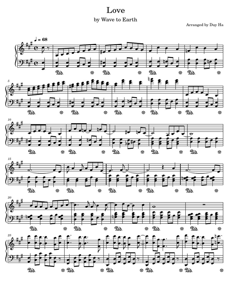 Love By Wave To Earth Sheet Music Pdf