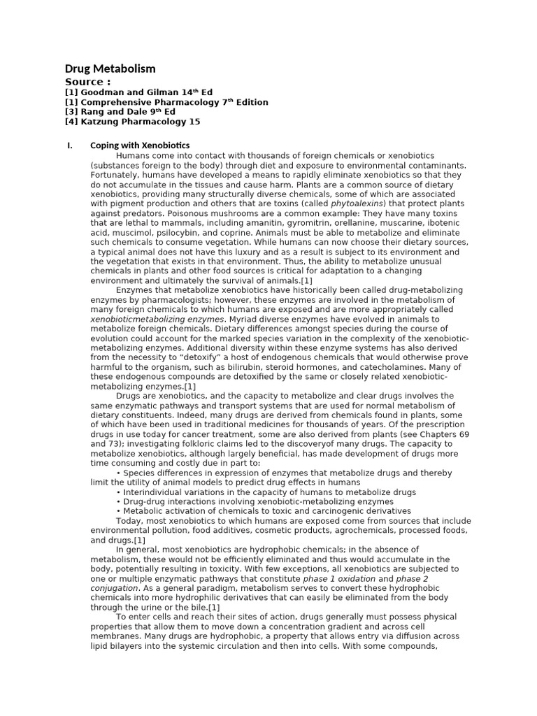 Drug Metabolism | PDF