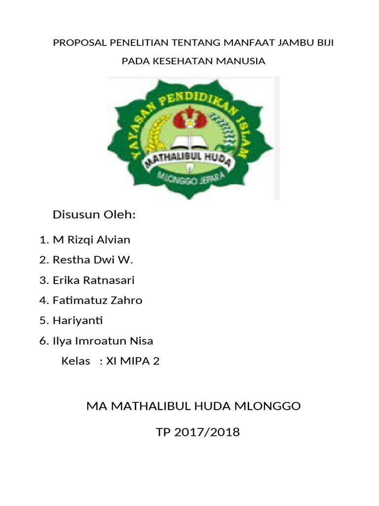 Proposal Jambu Biji Bahasa Indonesia | PDF