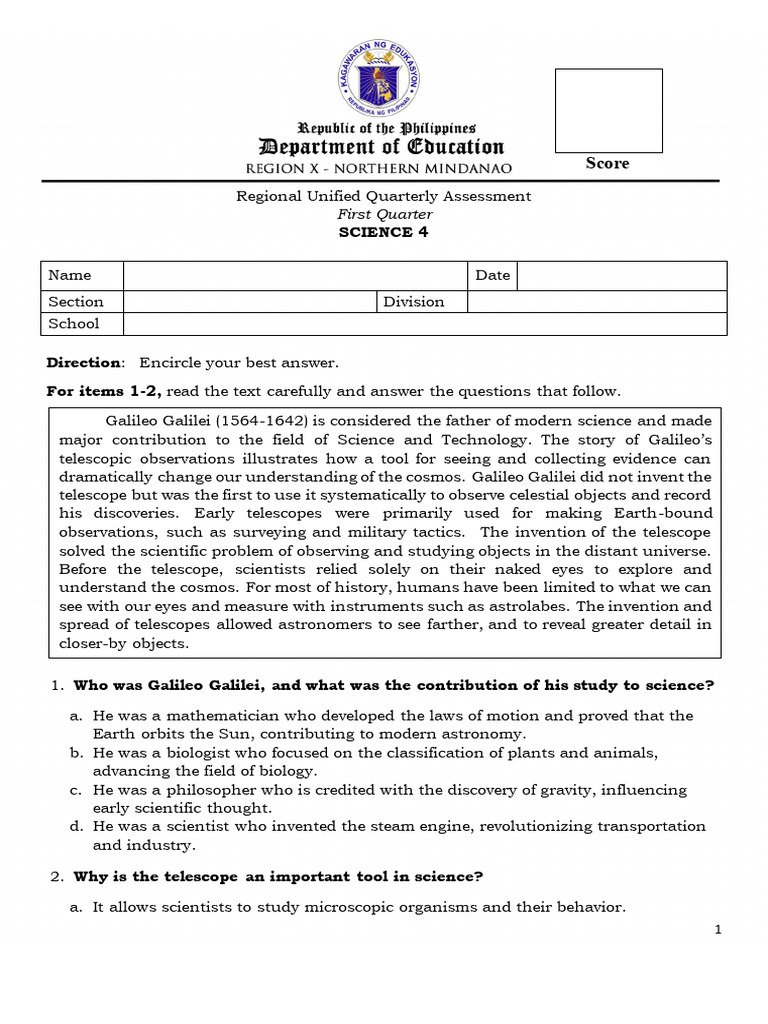 Science 4 - Final RUQA | PDF