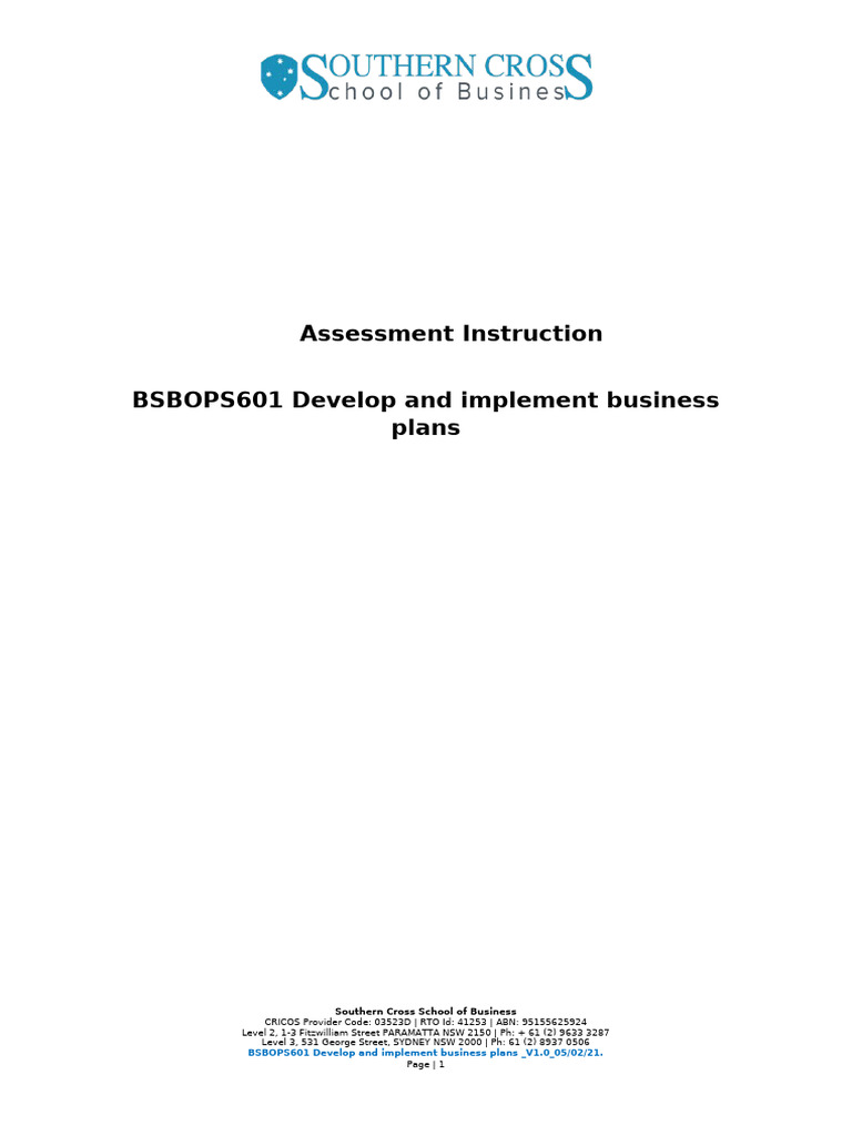 BSBOPS601 Assessment Instructions | PDF | Performance Indicator | Business